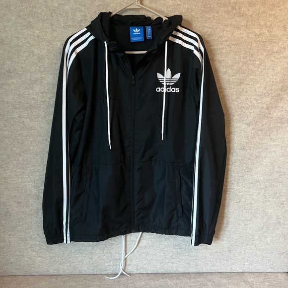 adidas | Jackets & Coats | Adidas Blackwhite Windbreaker Jacket With ...